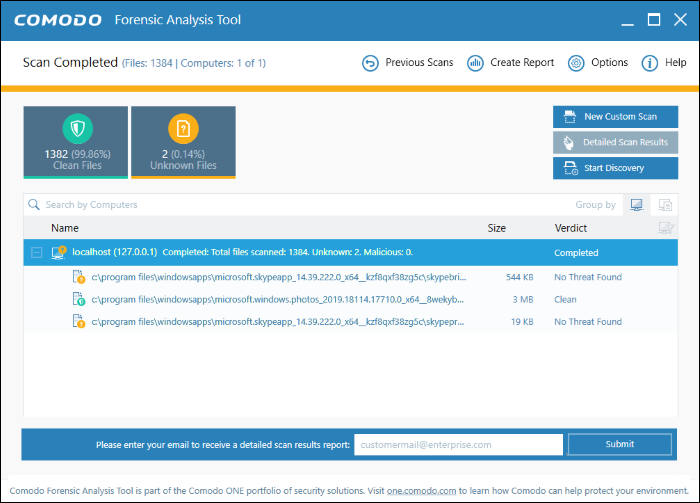Comodo Forensic Analysis Introduction, Network Scanning Tools, Comodo Free Online Virus Scan ...
